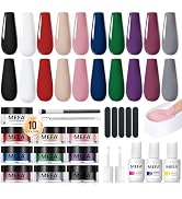 Amazon.com: MEFA Dip Powder Nail Kit Pink Glitter Clear Nude White 32 ...
