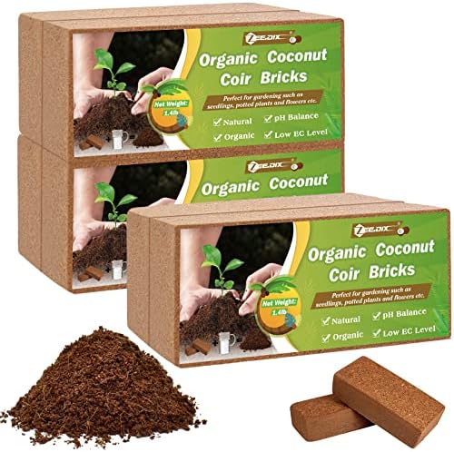 Amazon.com : Premium Coco Coir Bricks, 4 Pcs, 100% Organic Compressed ...
