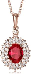 Amazon.com: SUTTONRAL 14K Gold Vintage Red Ruby Necklace with Natural ...