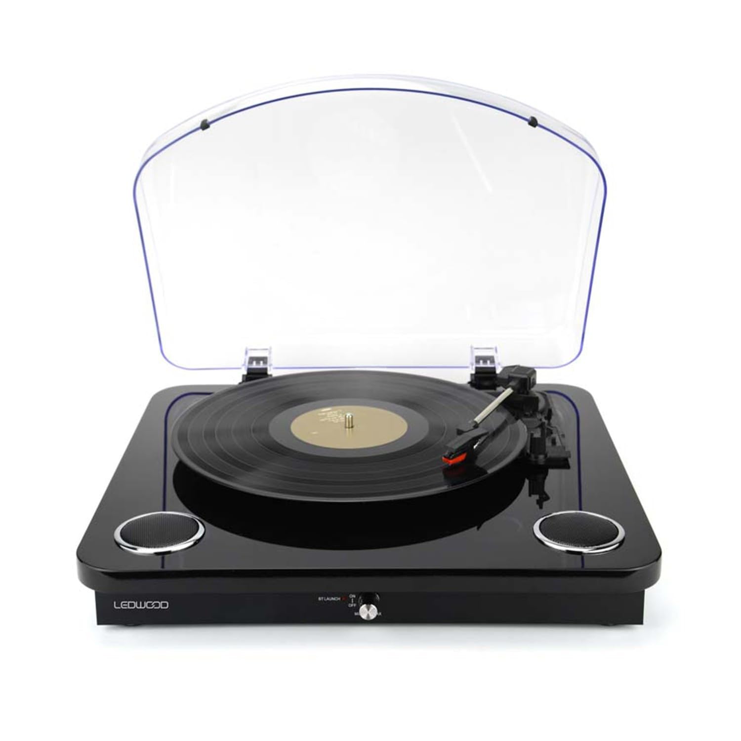 Ledwood - Round 300 Turntable - with Built-in stereo speakers ...