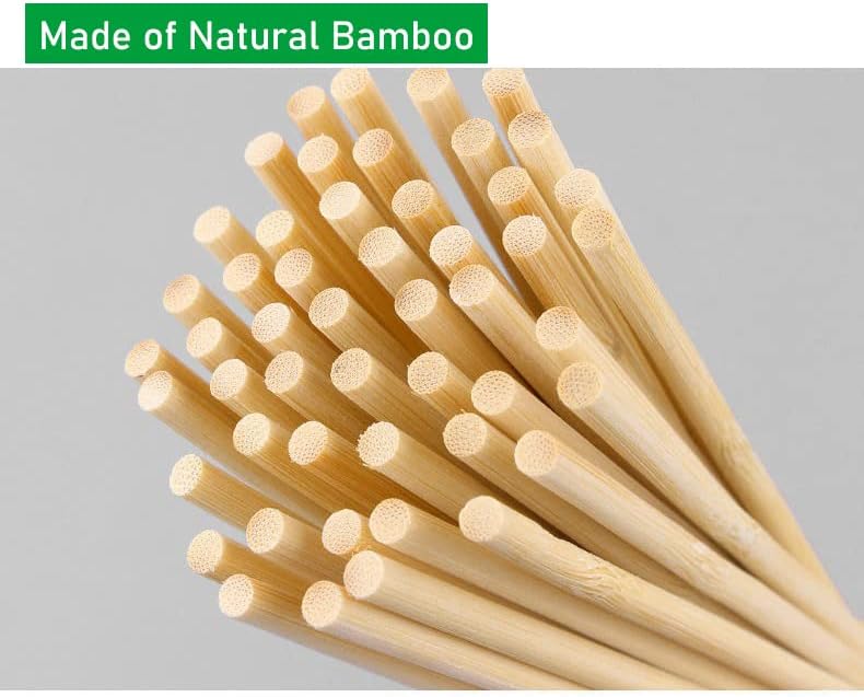 Bamboo Strips,50 pcs Natural Round Bamboo Sticks Wood Strips Wooden ...