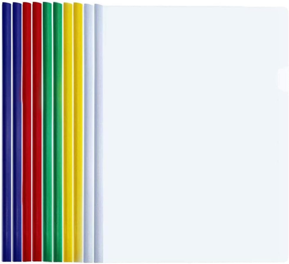 10pcs Plastic File Folder A4 Sliding Bar Binder Transparent Covers ...