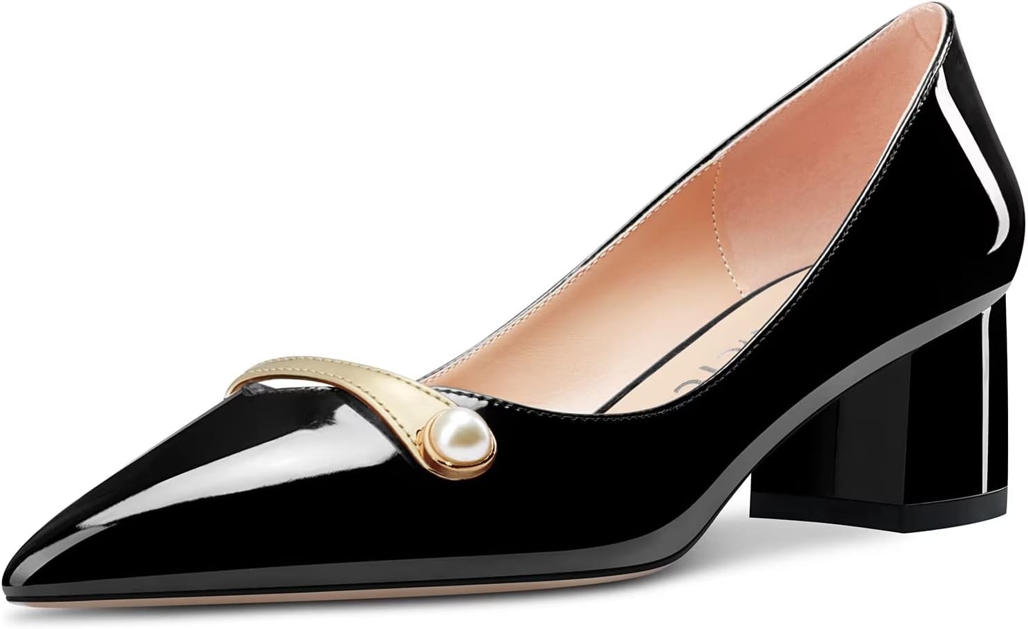 Amazon.com | Castamere Women Chunky Block Mid Heel Pointed Toe Slip-on ...