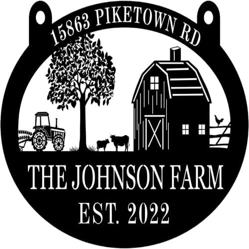 Amazon.com : Personalized Metal Farm Sign, Custom Metal Ranch Sign ...