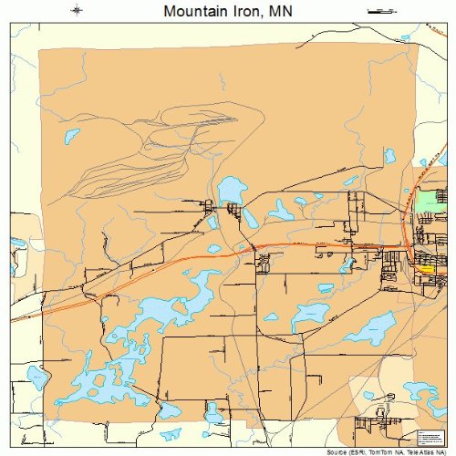 Amazon.com: Large Street & Road Map of Mountain Iron, Minnesota MN ...