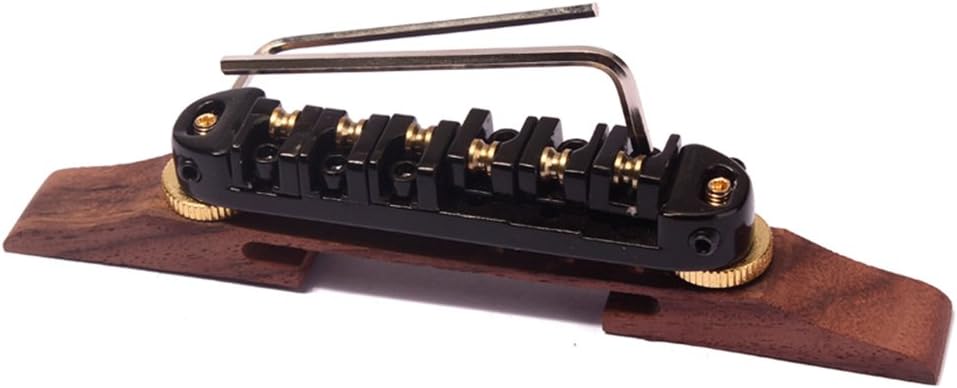 Amazon.com: ULTNICE Archtop Jazz Guitar Bridge with Gold Roller Saddles ...