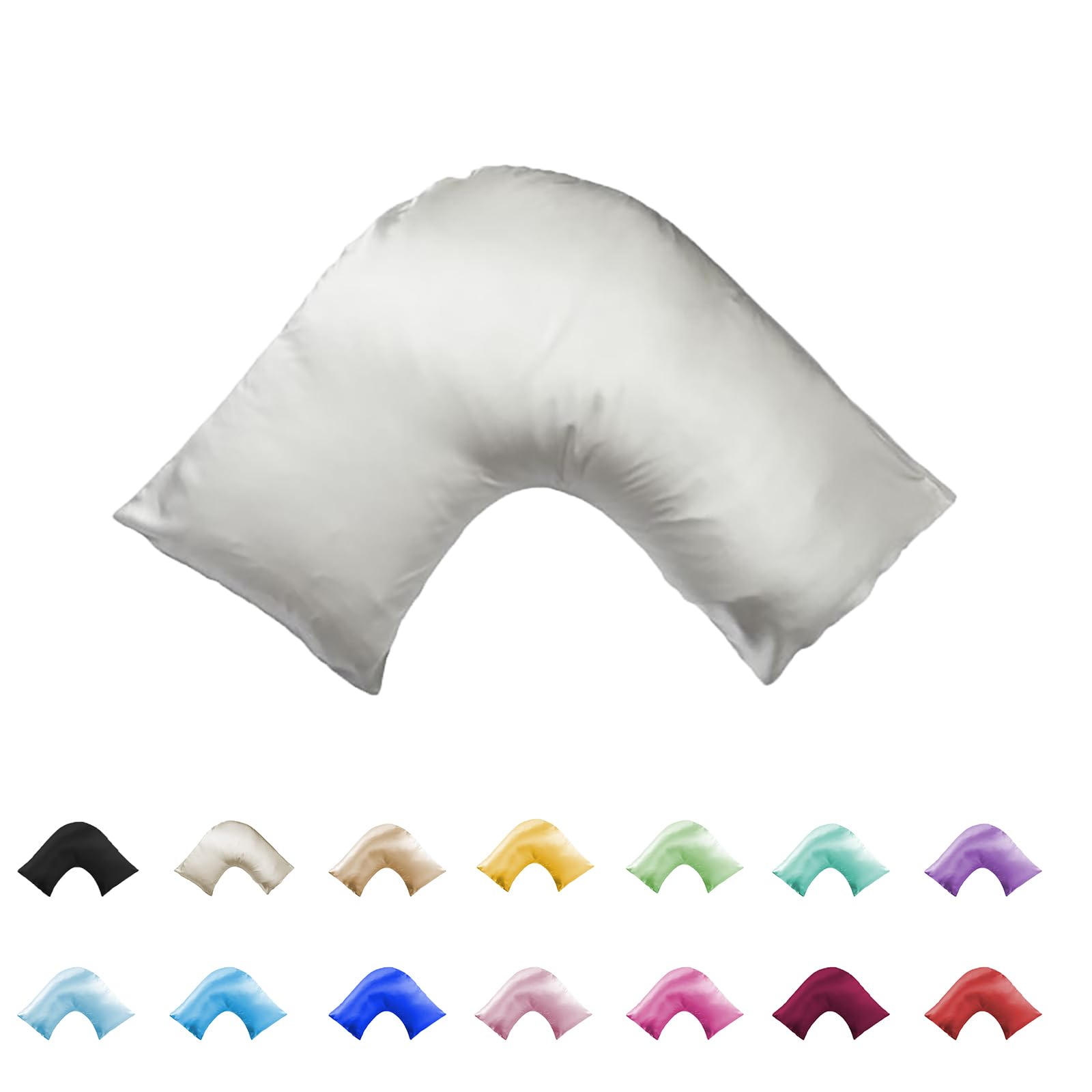 Silky Soft Satin V/U/Tri/Boomerang/Maternity Shaped Pillowcase - Double ...