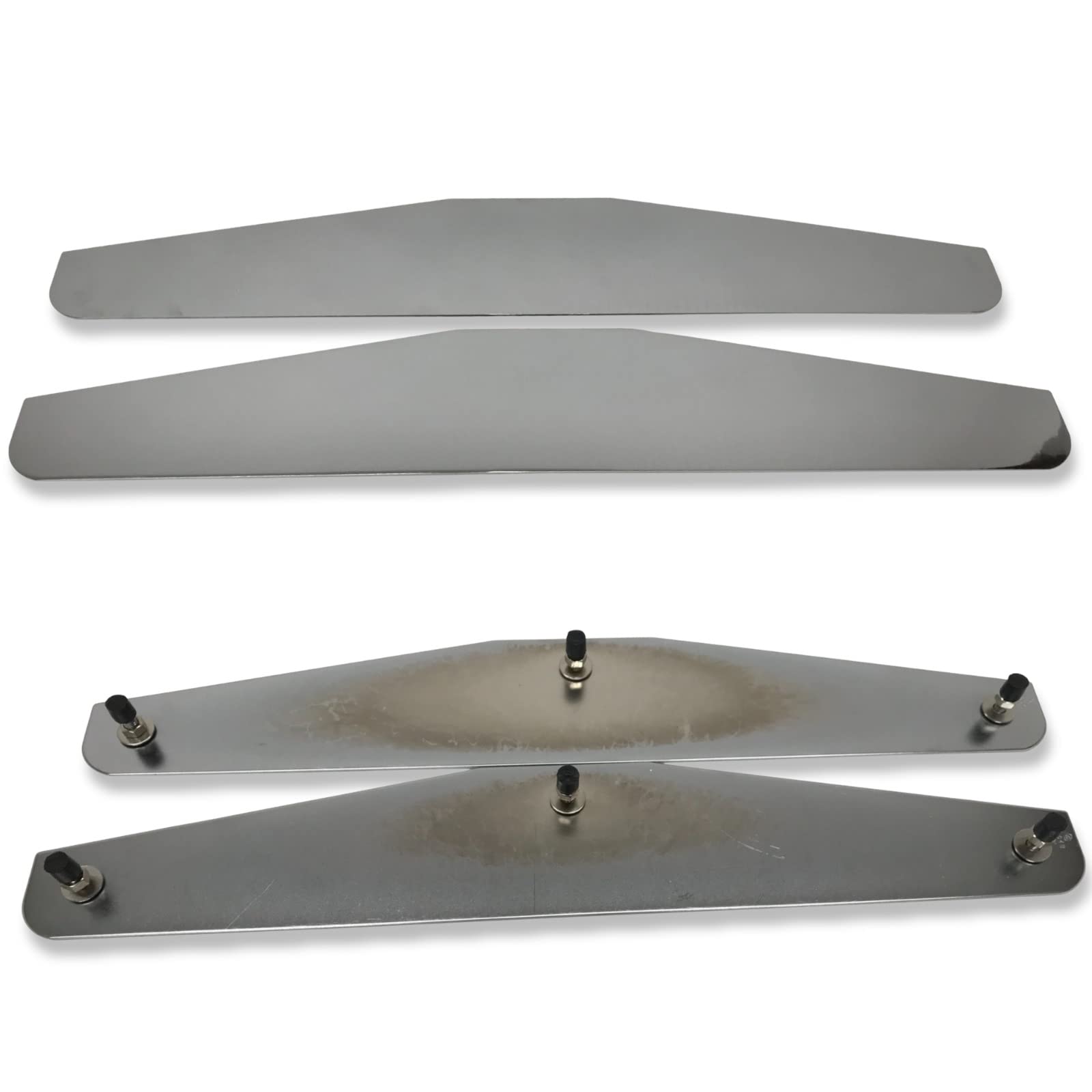 Amazon.com: Chrome Mud Flap Plates Semi Truck 24" x 4" 3 Stud Mounting ...