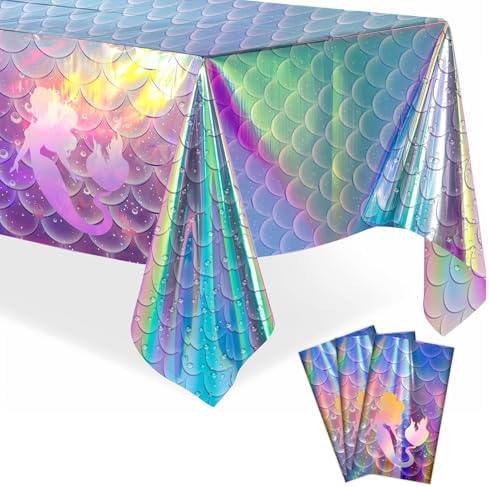 Amazon.com: GIFTEXPRESS Pack of 2, 54" x 108” Plastic Mermaid Table ...