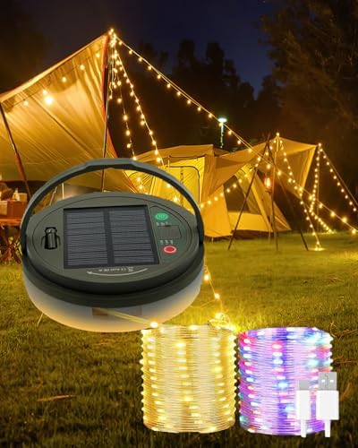 HSXLXSC Solar Camping String Lights, 4 in 1 Camping String Lights ...