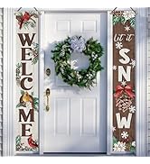 Amazon.com: Deroro Winter Welcome Sign for Front Door Decor, Winter ...