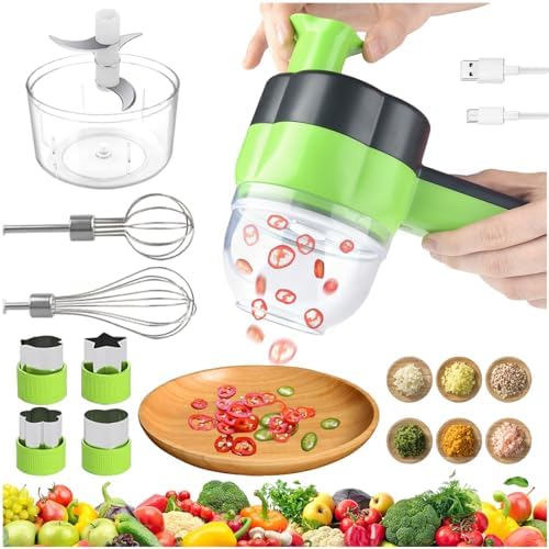 4-in-1 Electric Food Chopper Mini Blender Flower Food Processor for ...