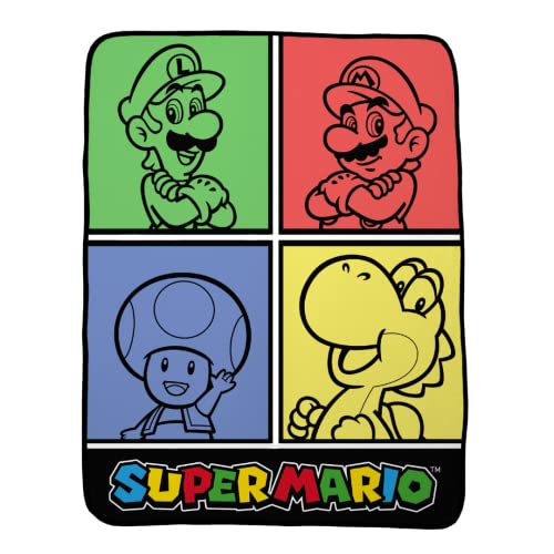 Franco Super Mario Bedding Super Soft Micro Raschel Throw, 46 in x 60 ...