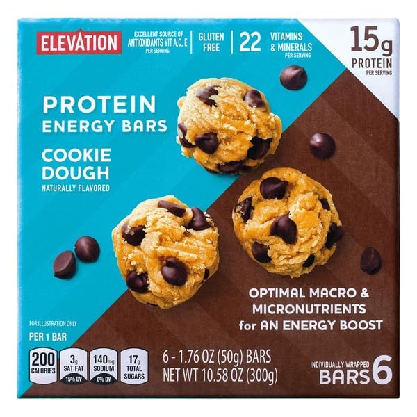Amazon.com : Generic Elevation Cookie Dough Protein Energy Bar - 10.58 ...