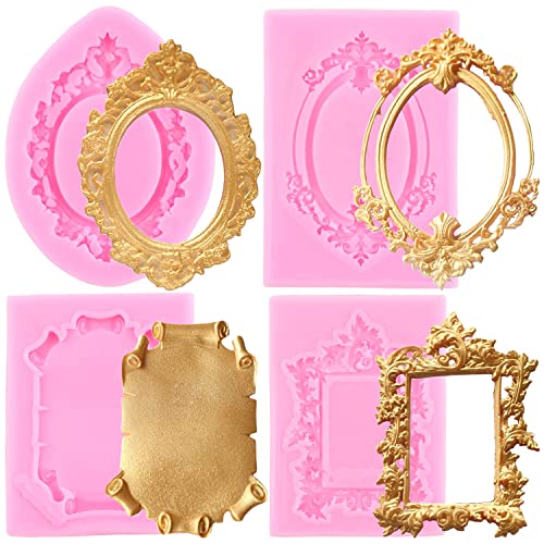 Snapklik.com : ZiXiang Picture Frames Silicone Mold Baroque Style ...