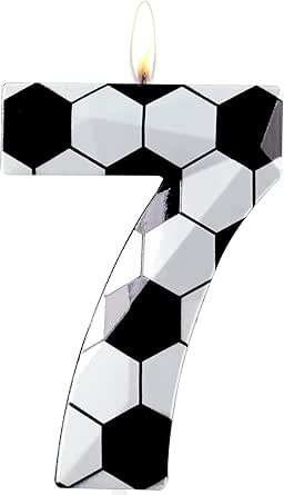 Amazon.com: Number 7 Candles 7th Birthday Candles Soccer Happy Birthday ...