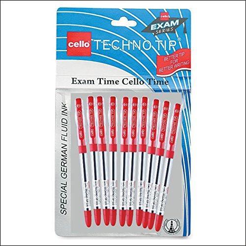 Cello Technotip Ball Pen - Pack of 10 (Red) : Amazon.in