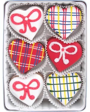 Amazon.com : Beautiful Sweets Plaid Hearts Organic Cookies, 24 Cookies ...