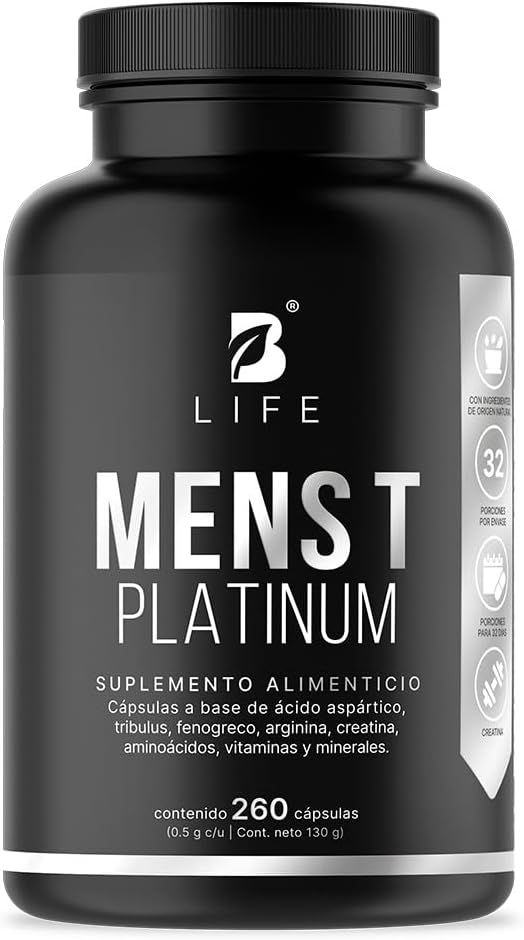 B Life | Fórmula Avanzada Platinum para Hombre | 260 Cápsulas 4000 mg ...