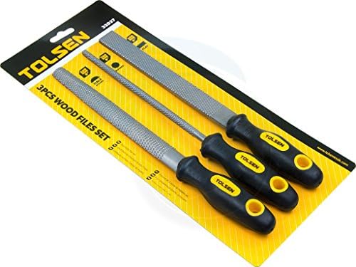 TOLSEN 3pcs Carbon Steel Rasp File Set Grinder Half Round Flat Wood ...