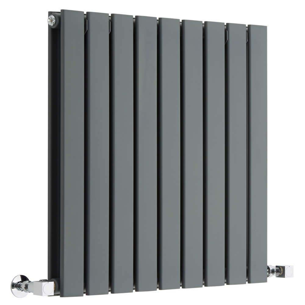 Milano Alpha - Anthracite Horizontal Double Flat Panel Radiator - 635mm ...