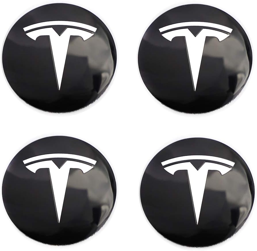 Amazon.com: KALOFOR Wheel Cover Center Emblem Sticker for Tesla Model 3 ...