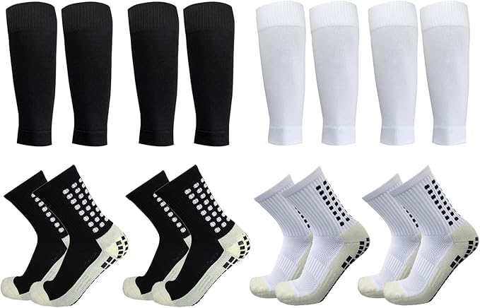 4 Pares Calcetines de fútbol y becerro Mangas combinación ...