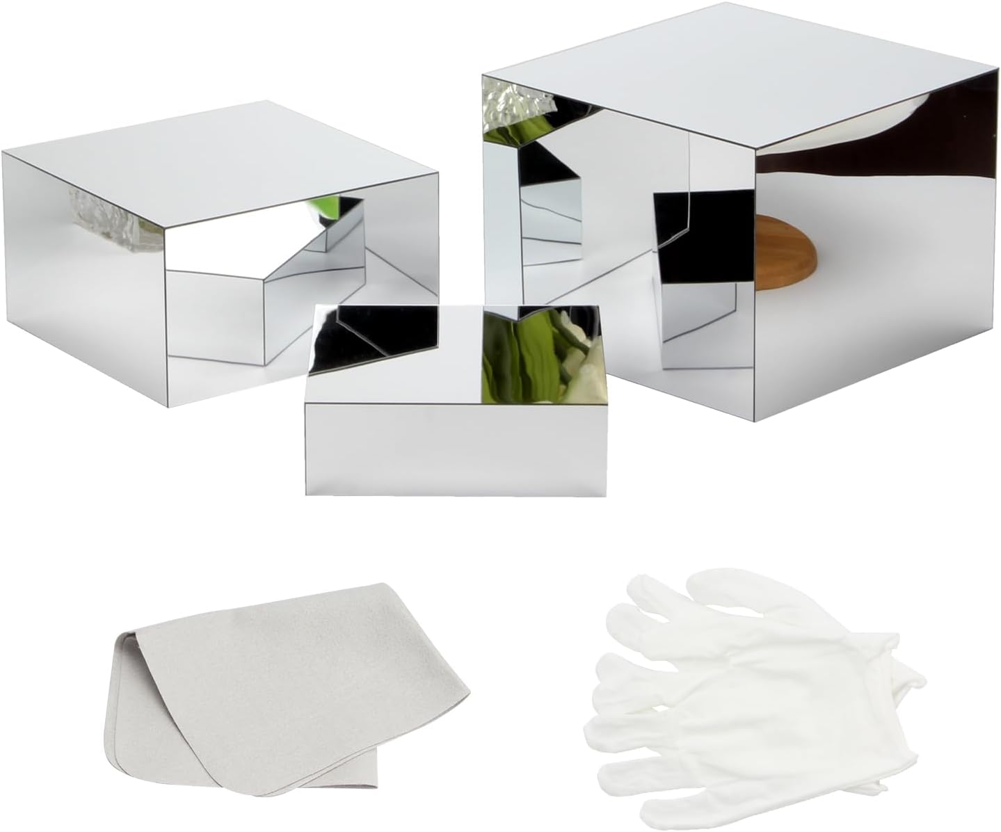 Amazon.com: KCGANI Acrylic Silver Mirror Display Riser, 3 Pcs Glossy ...