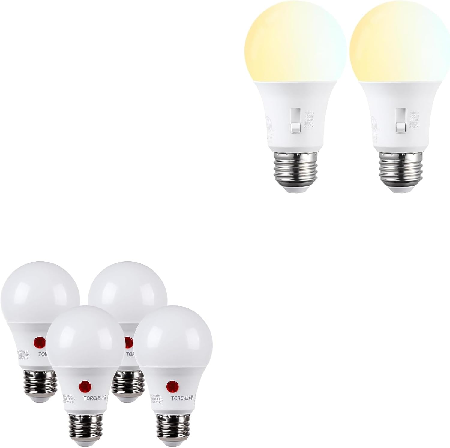 TORCHSTAR Dusk to Dawn Light Bulbs Outdoor, Sensor A19 LED Light Bulb ...