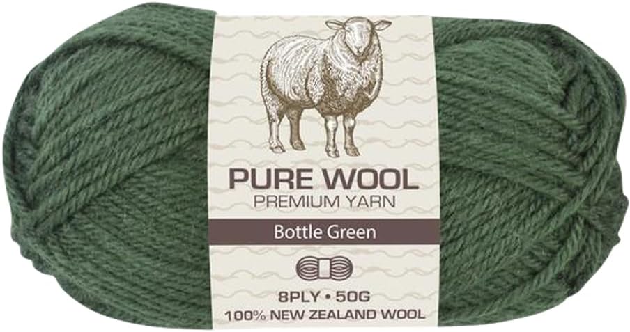 Yatsal Premium 3-Ply Pure Wool Yarn 50 g, Bottle Green : Amazon.com.au ...