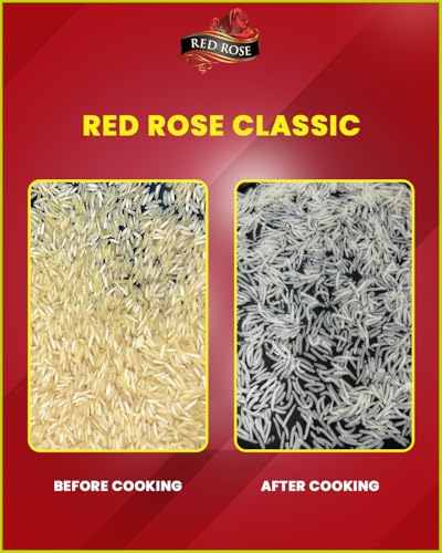 Red Rose Classic Basmati Rice 5Kg, Perfectly Aged, Rich Aroma, Best ...