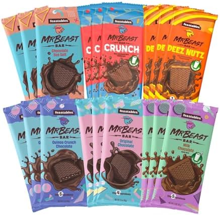 Amazon.com : Feastables MrBeast Full-Size Chocolate Bar Sampler Pack ...