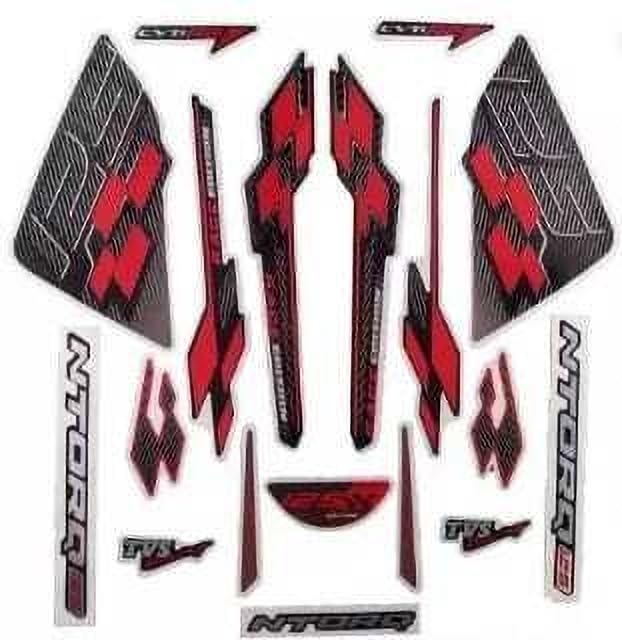Sticker & Decal for Bike (Red, Black) (tvs ntorq red scooty Sticker ...
