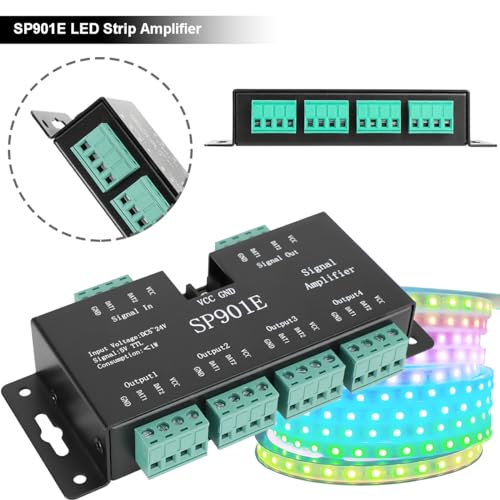 Youmile LED Strip Amplifier SP901E Pixel Signal Data SPI Repeater ...