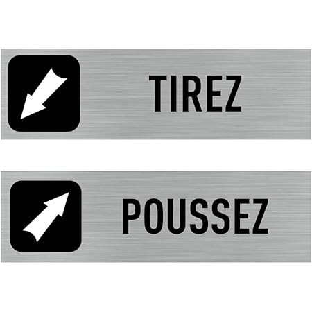 Lot de 2 Pictogrammes de porte Poussez/Tirez (Q0438). Signalisation ...
