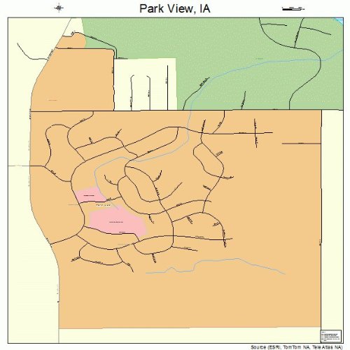 Large Street & Road Map of Park View, Iowa IA - Printed poster size ...