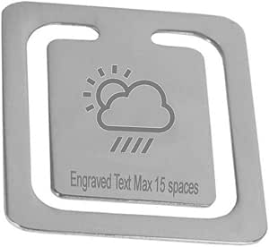Amazon.com : Silver Plated Engraved Weather Bookmark~Personalised Logo ...