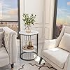 Amazon.com: Wisfor Sintered Stone End Table: 2 Tier Round White Sofa Side Table - Small Coffee ...