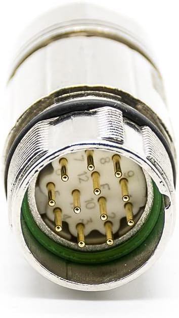 Amazon.com: M23 Male 12Pin Connector Plug Straight Solder Type for ...