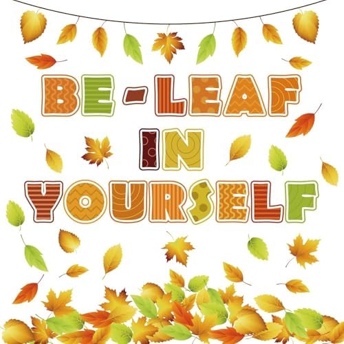 Amazon.com : Funrous Fall Tree Bulletin Board Sets Be Leaf in Yourself ...