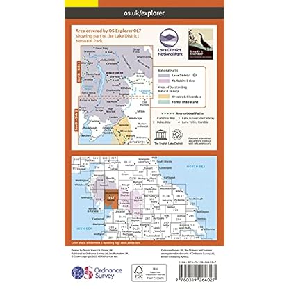 The English Lakes: South-Eastern Area Map | Windermere, Kendal ...