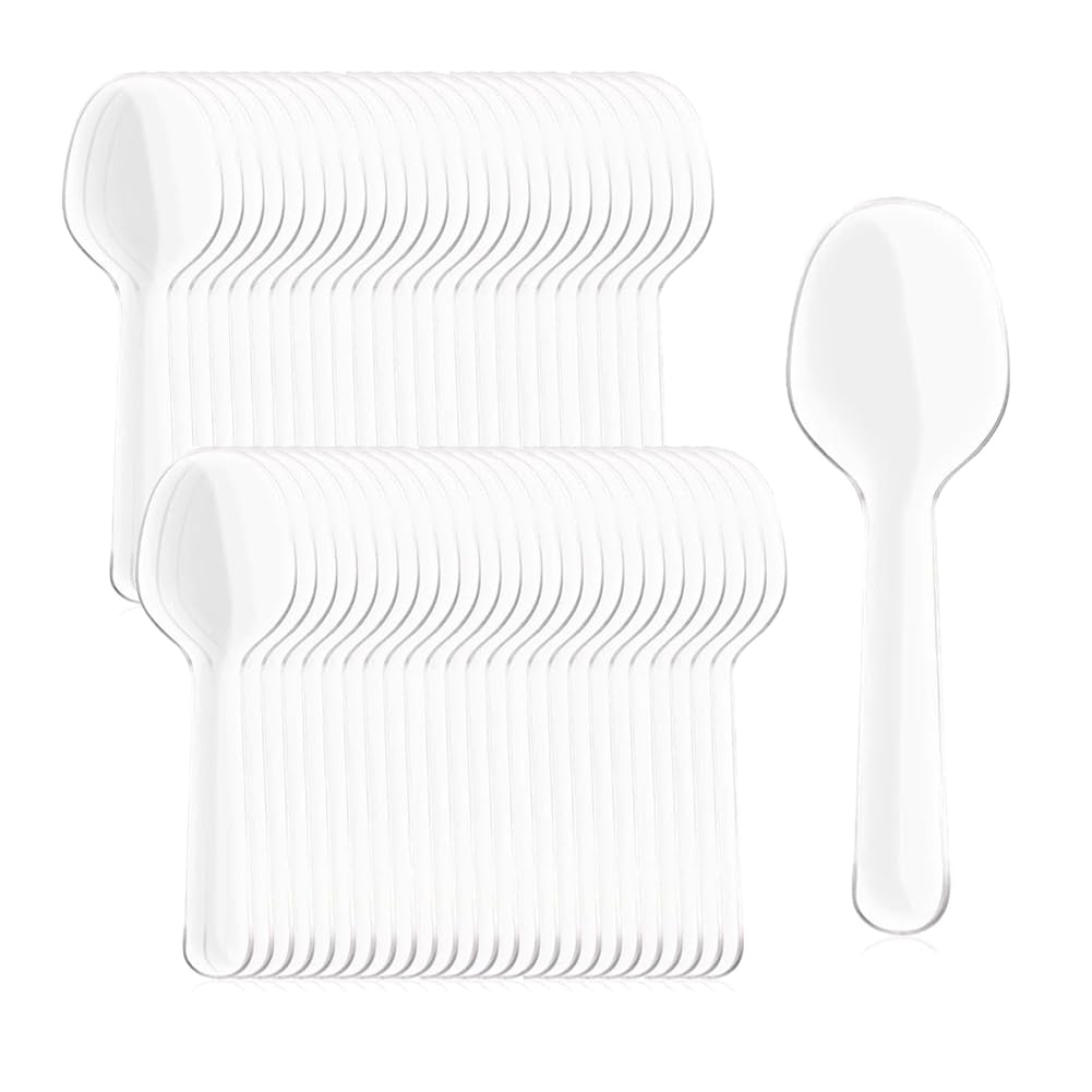 Amazon.com: EYAKEG 3"" Clear Plastic Spoons Individually Wrapped ...