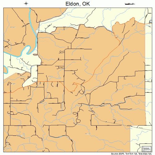 Amazon.com: Large Street & Road Map of Eldon, Oklahoma OK - Printed ...