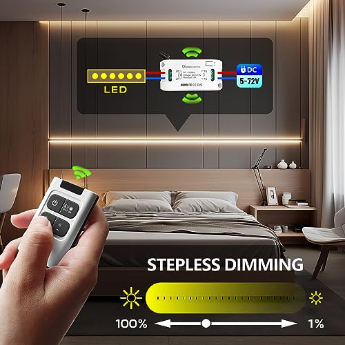 DieseRC Wireless Dimmer Switch DC 5V~72V 10A Relay Receiver Controller ...