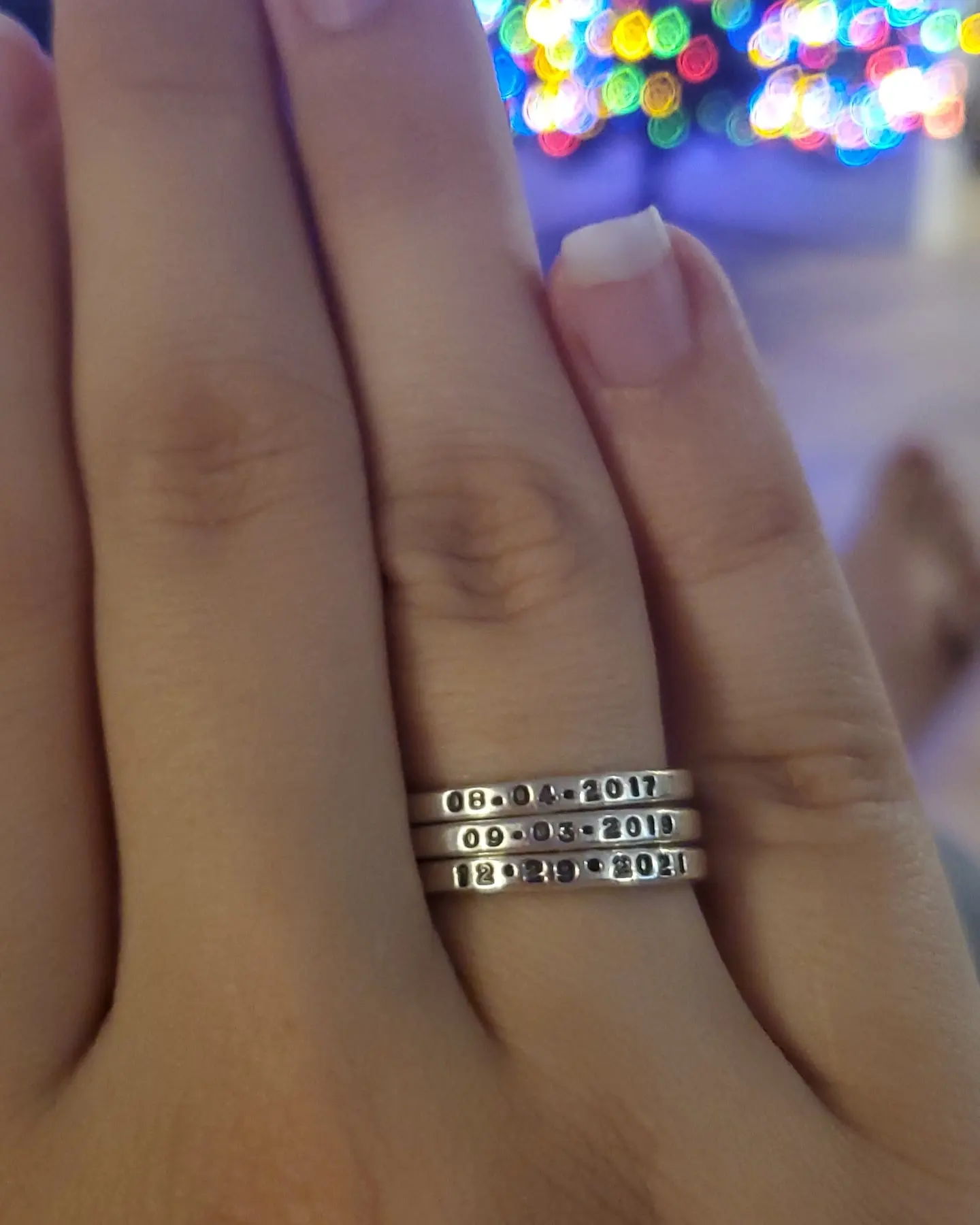 Amazon.com: Personalized Sterling Silver Stacking Rings - Set of 2, 2.4 ...