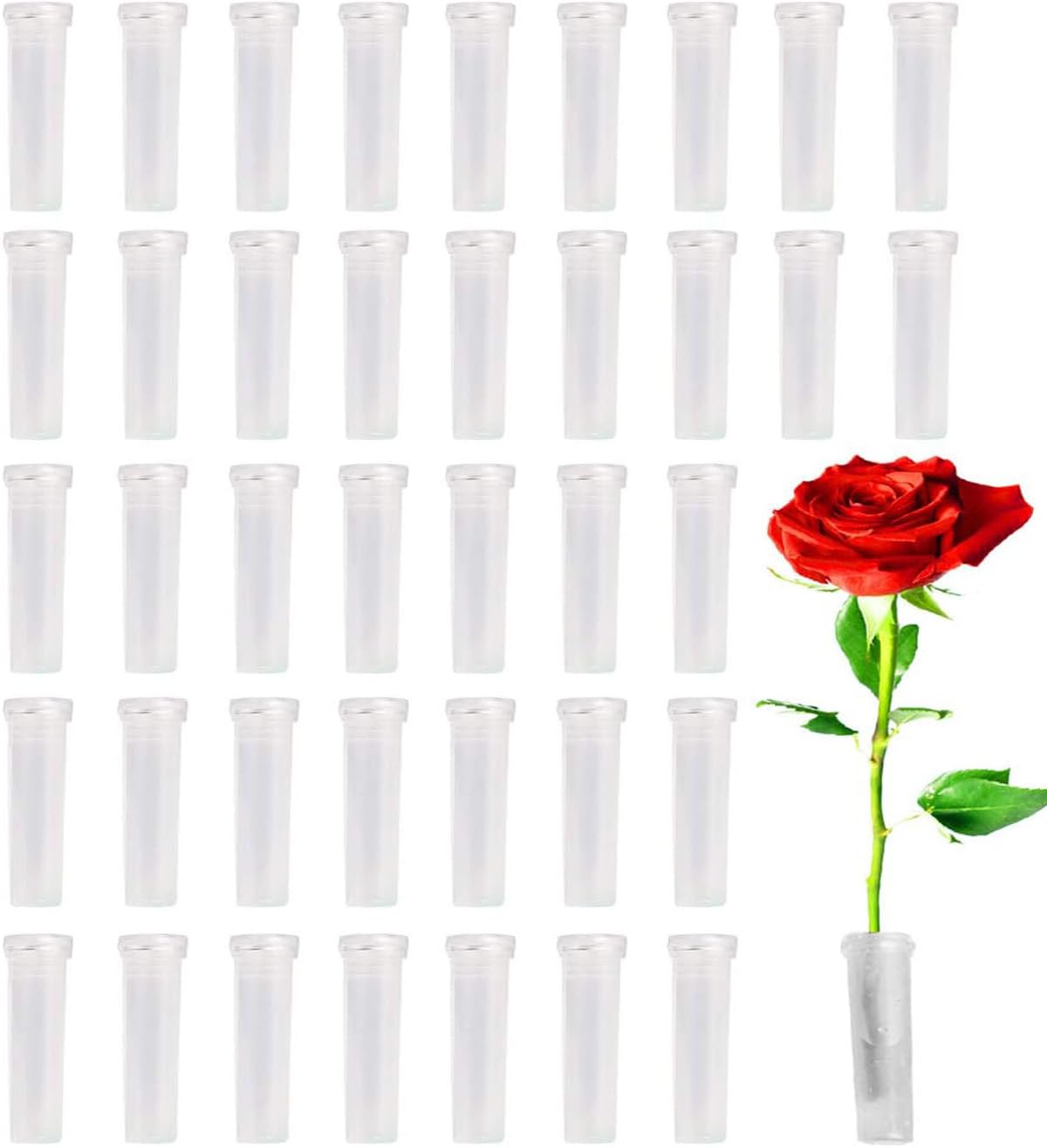 Amazon.com: Hyamass 40pcs Clear Plastic Flower Water Tubes Floral Tubes ...