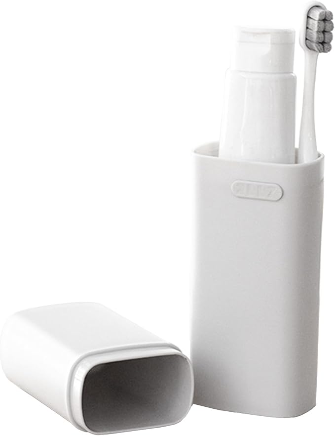Amazon.com: Compact Small Grey Travel Toothbrush Holder Case with ...