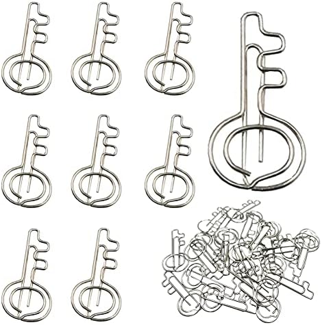 Amazon.com : Rurili 20 Pieces Metal Key Shaped Wire Paper Clips for ...