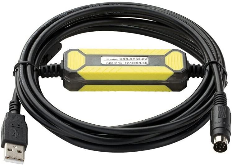 FX Series PLC Programming Cable USB-SC09-FX Fit for Mitsubishi FX1S/1N/2N/3U Support Win7 (3 ...