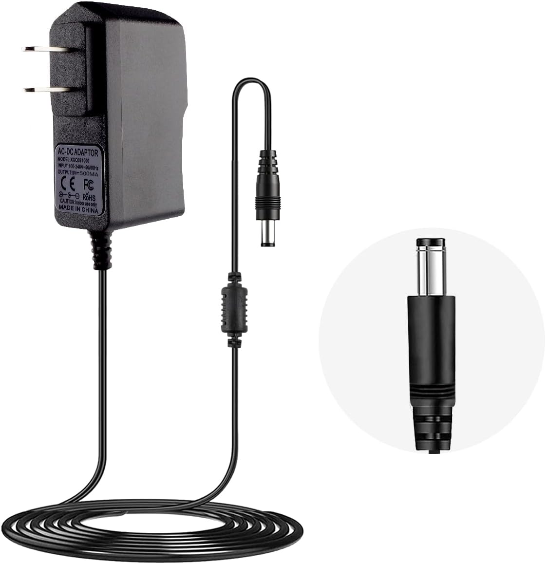 Amazon.com: Rockhouse 9V DC 500mA Power Supply Center Negative for ...